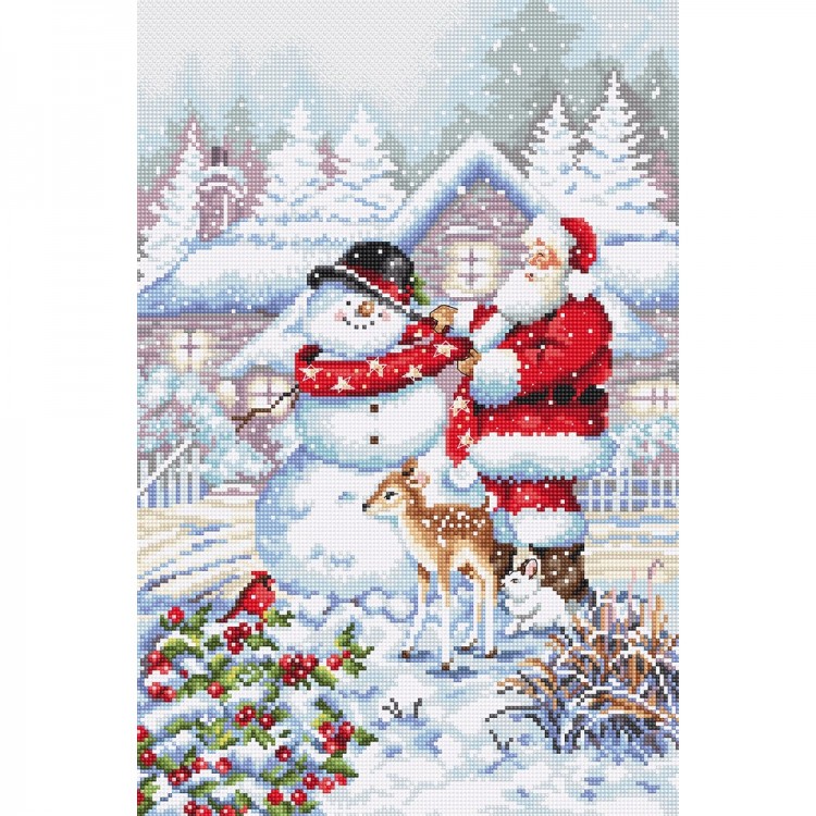 Набор для вышивания LetiStitch L8015 Snowman and Santa (Снеговик и ...